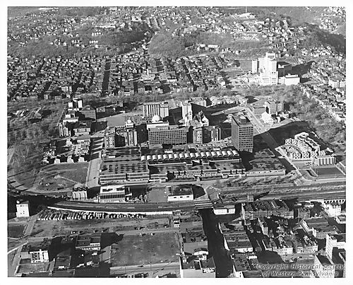 Aerial view of Allegheny Center | Historic Pittsburgh