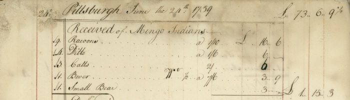 Pittsburgh Waste Book and Fort Pitt Trading Post Papers | Historic ...